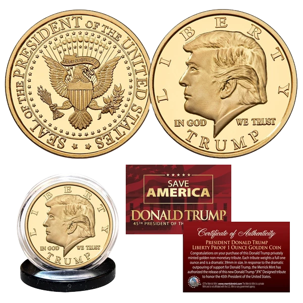 FREE "Donald Trump Liberty Proof" Golden Coin!