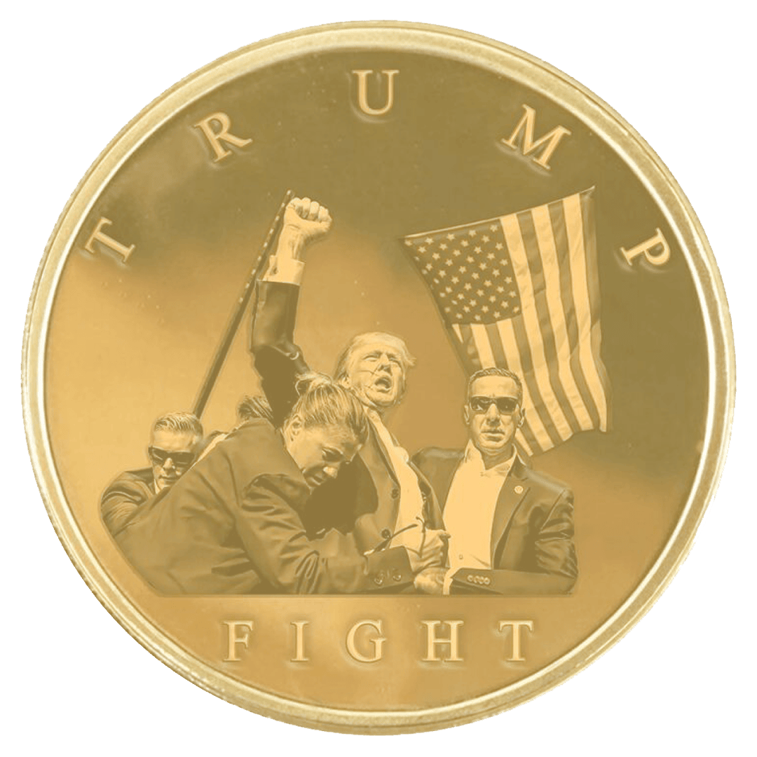 CLAIM YOUR FREE TRUMP Fighting For America GOLD COIN!